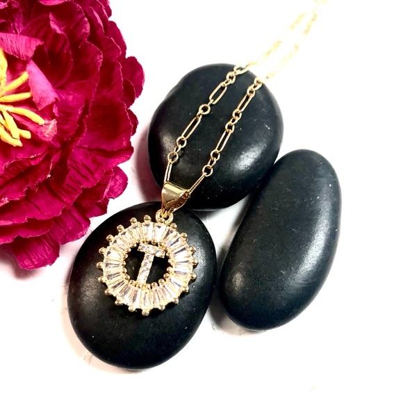 jasmines jewels | Jewelry | Initial T Necklace Letter T Personalized T ...